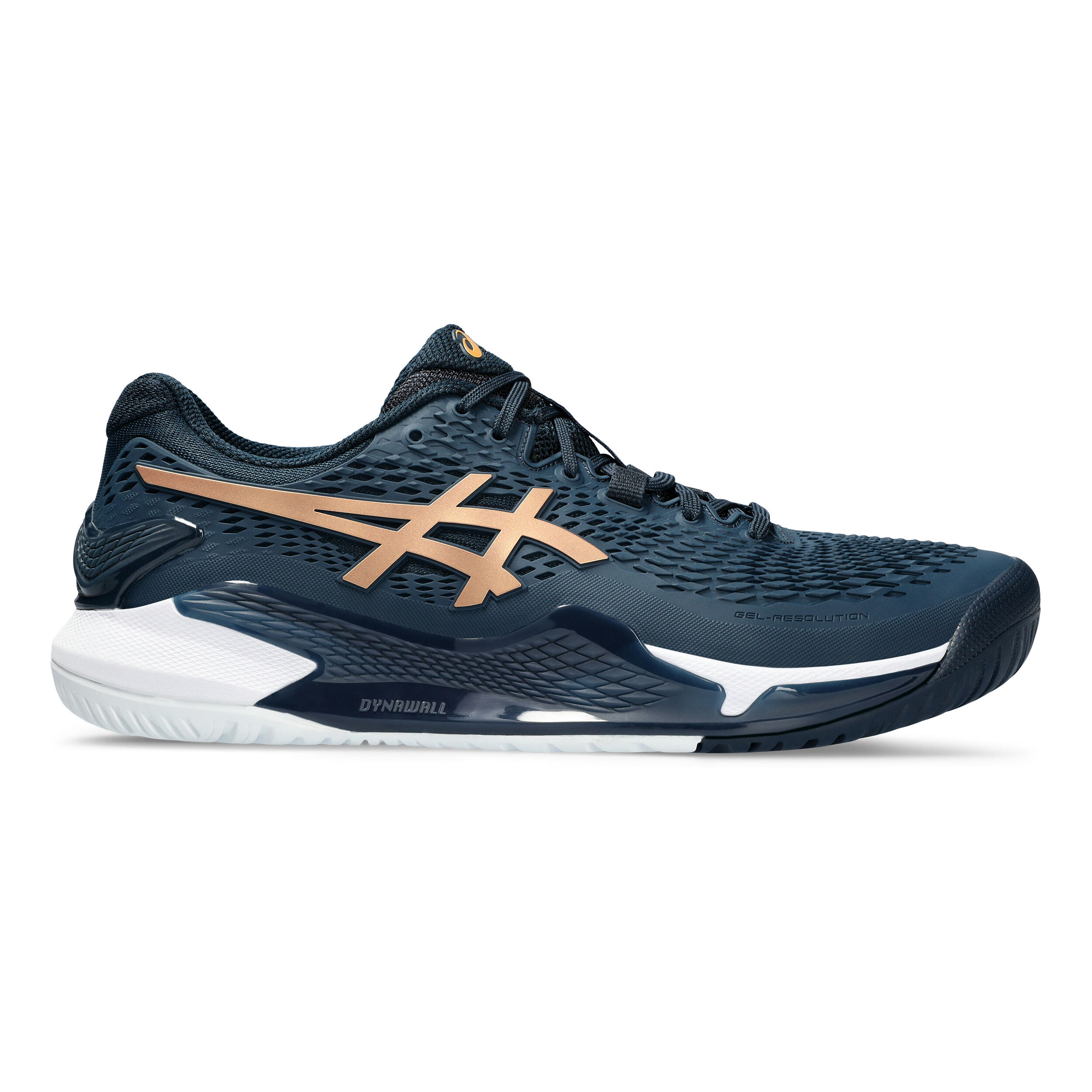 Gel Resolution 9 Chaussures Toutes Surfaces Hommes Bleu Fonce Or