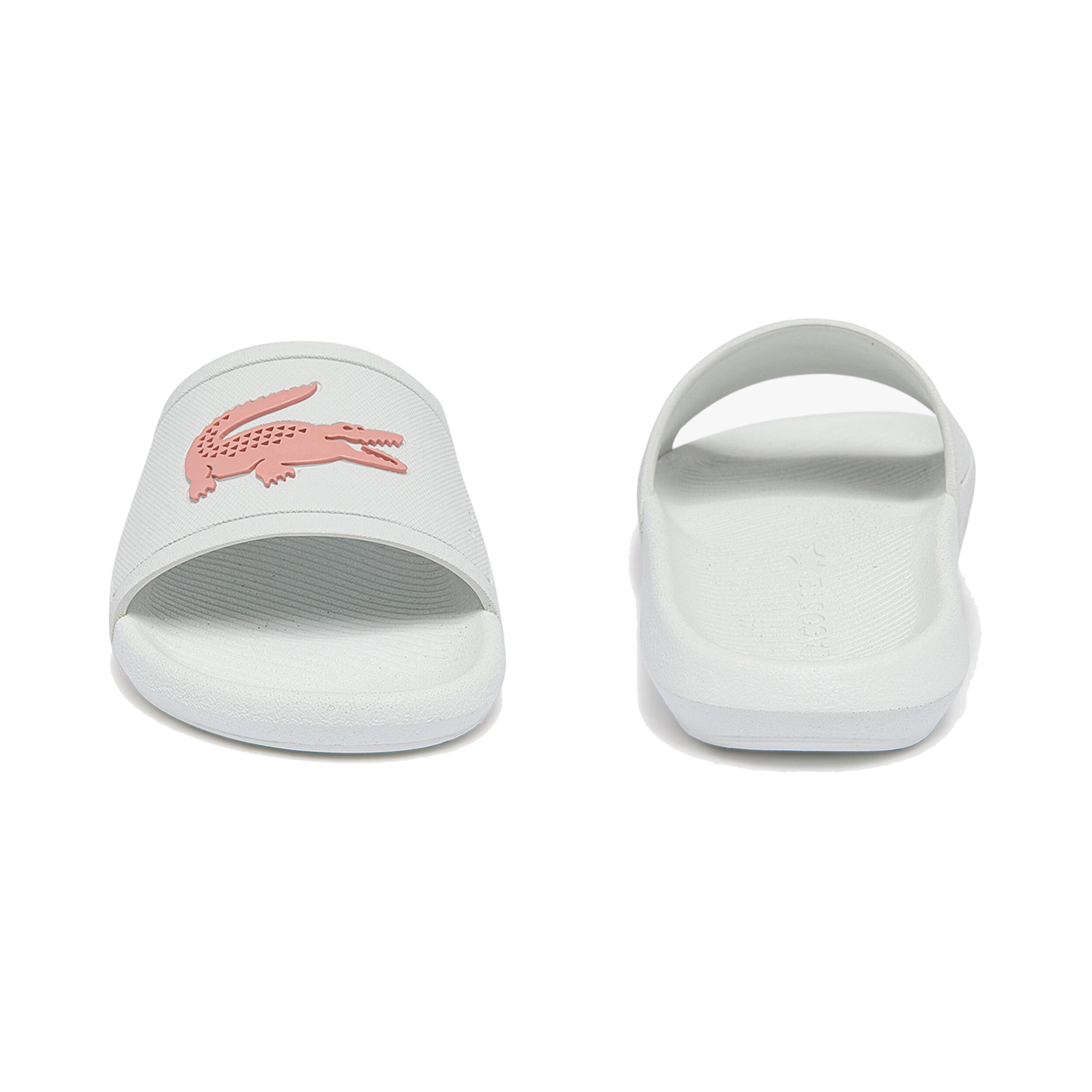 White and pink lacoste sliders store