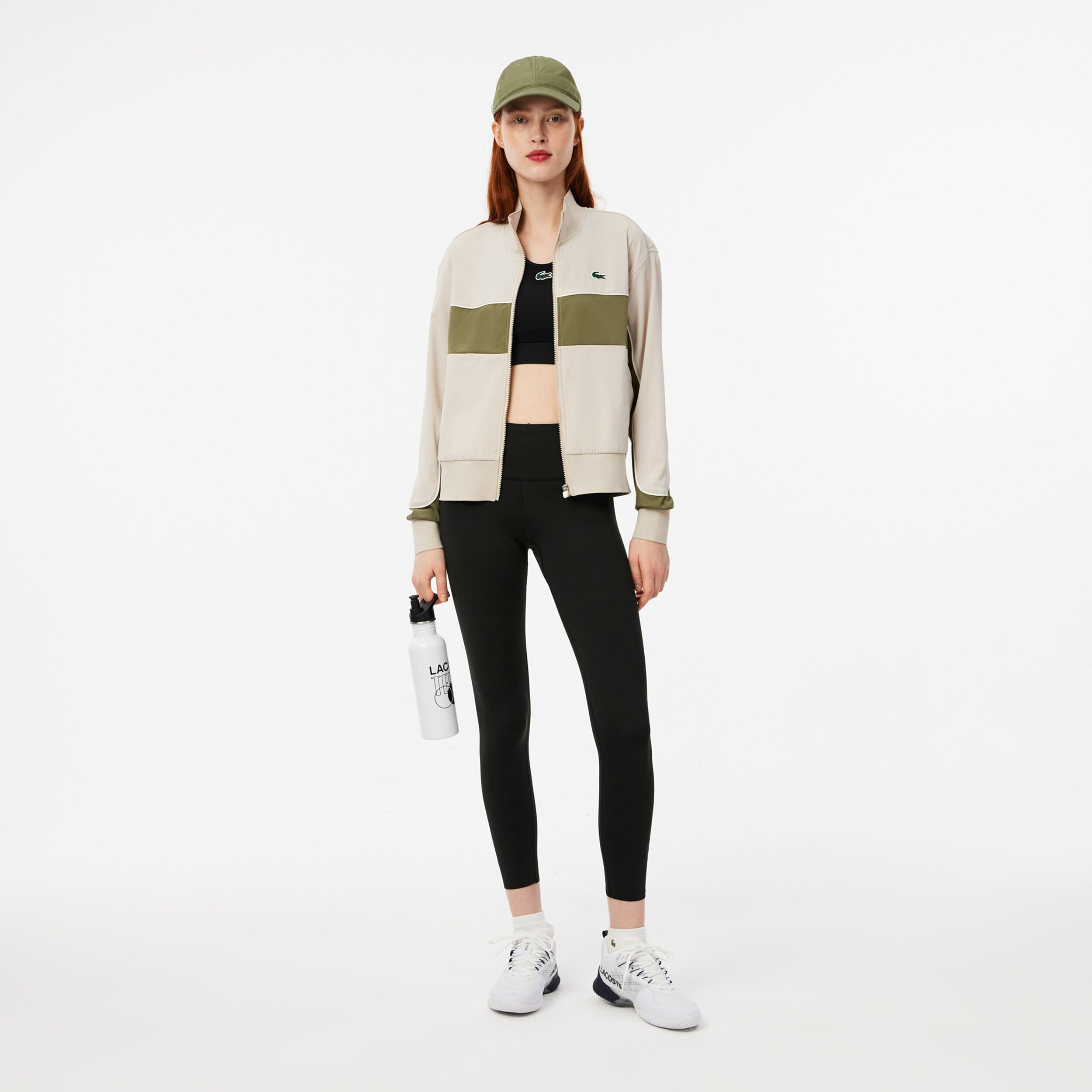 Veste De Survetement Femmes Beige Vert Olive
